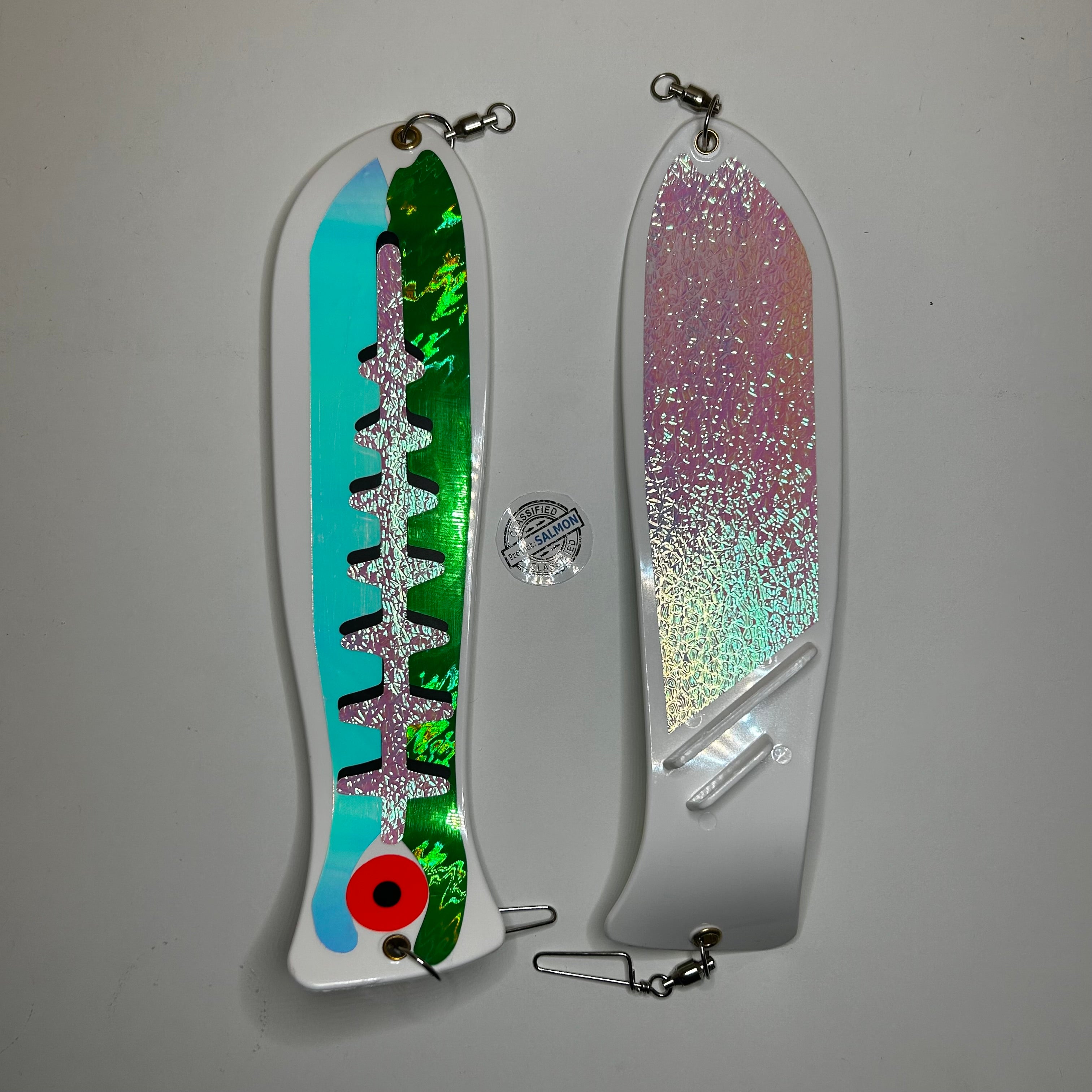 White Dragon Slayer - 10" Double Finned Fish Flasher | Project Salmon ...
