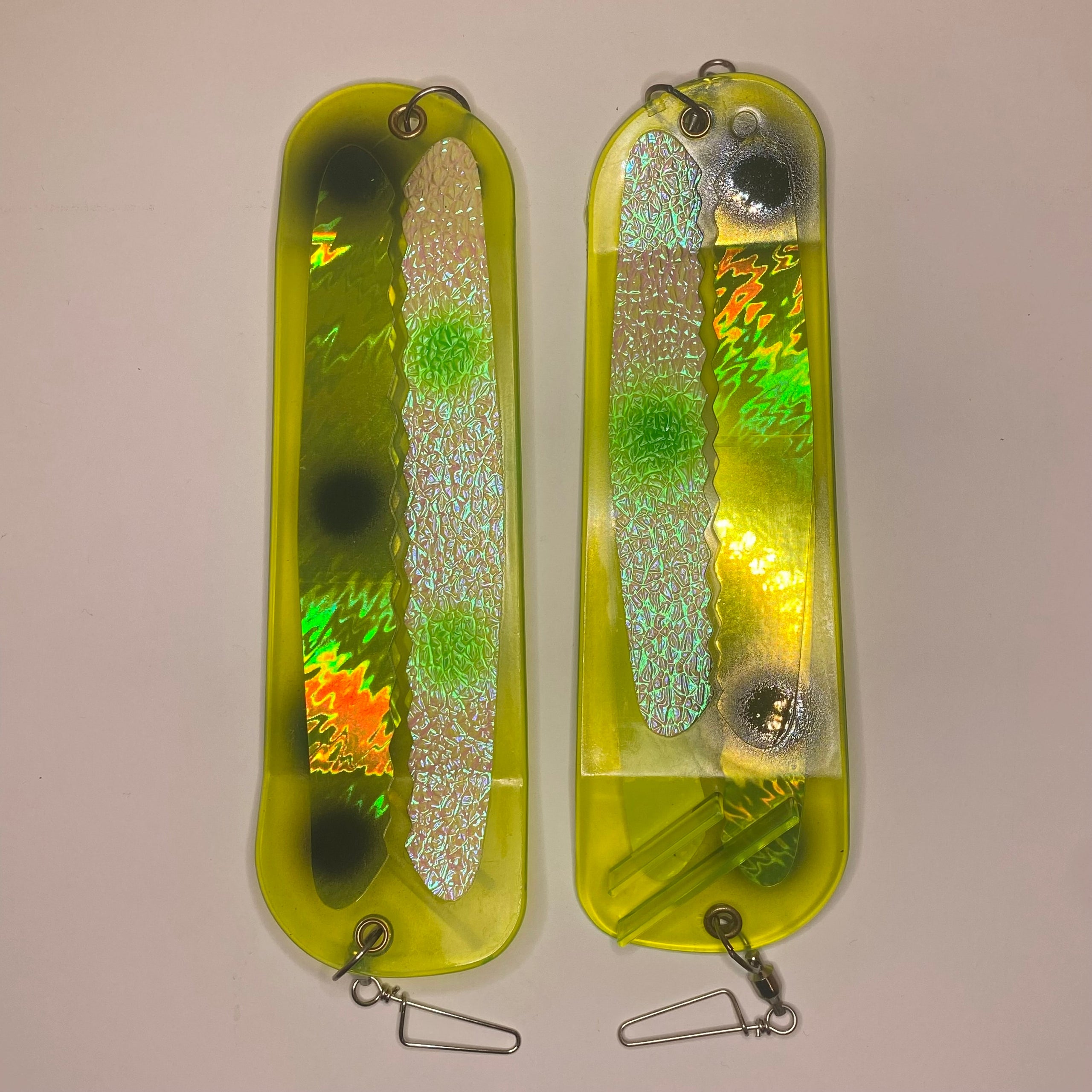 8" Finned Flasher - Chartreuse Split Personality | Project Salmon: A ...